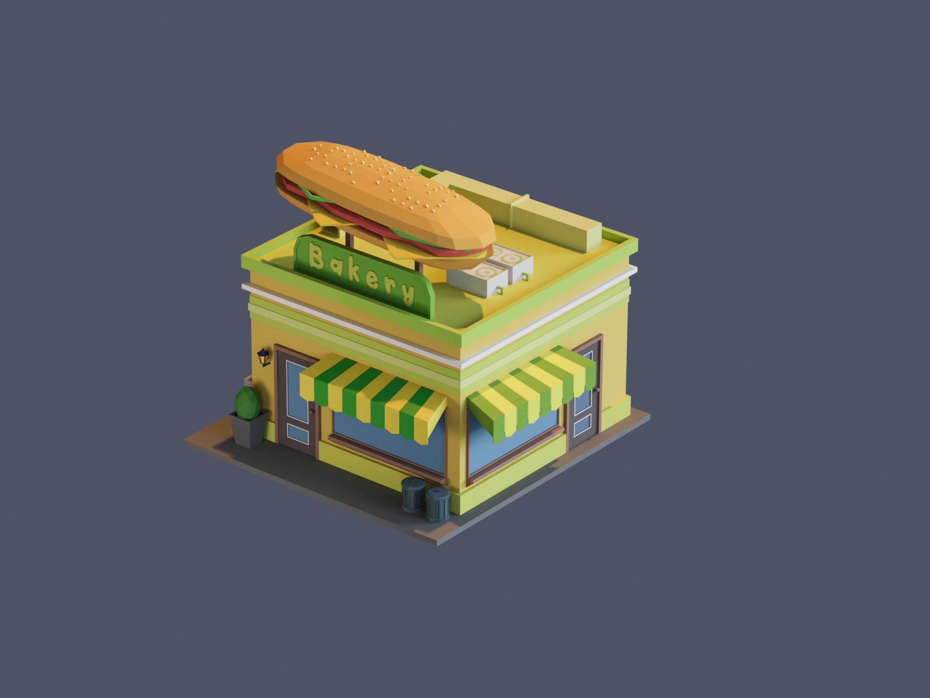 3D model Cartoon Shops VR / AR / low-poly | CGTrader