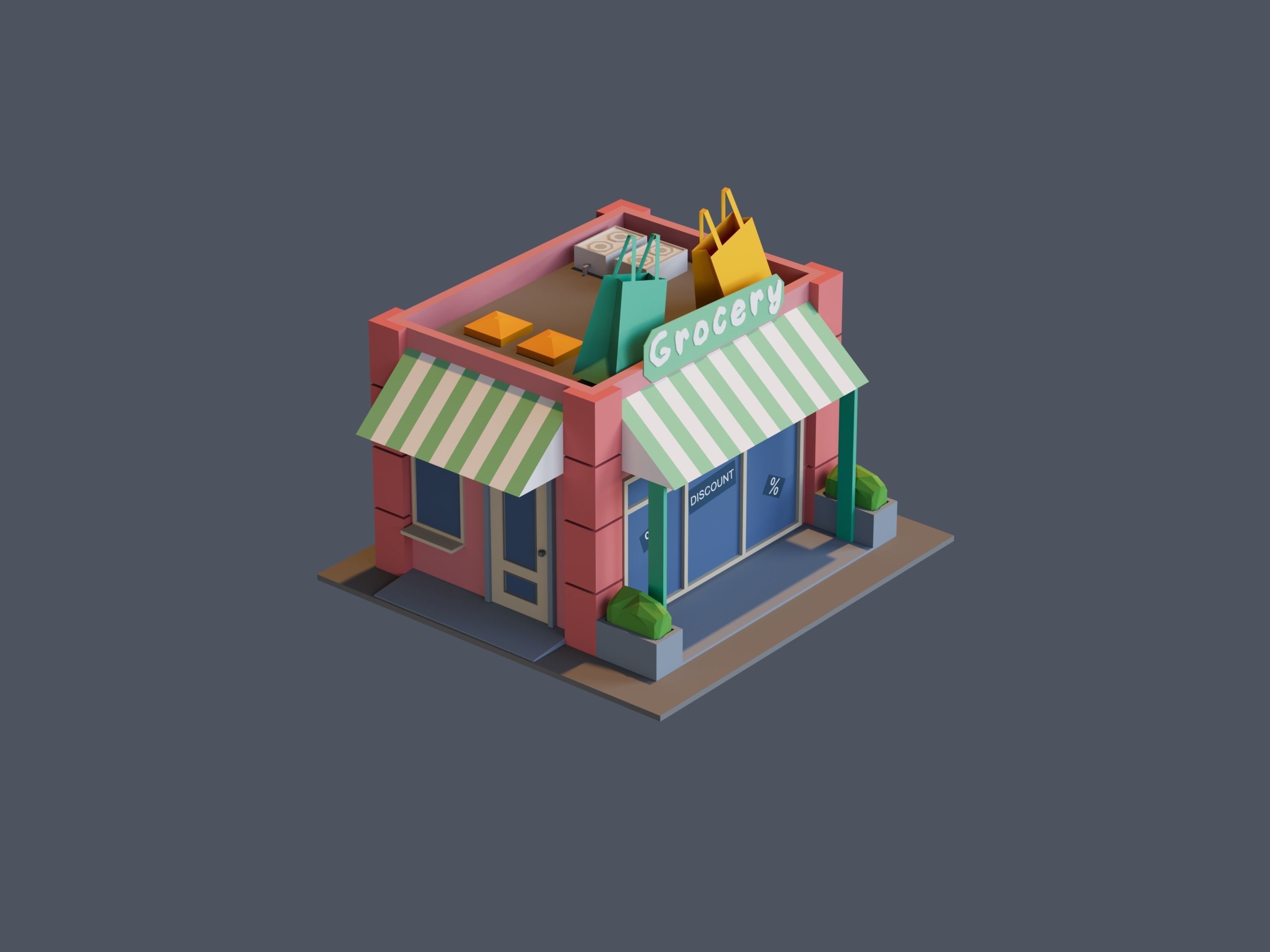 3D model Cartoon Shops VR / AR / low-poly | CGTrader