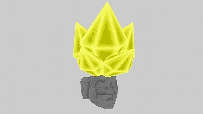 3D model Yellow Stylized Rock Crystal Cluster Version 4 VR / AR / low ...