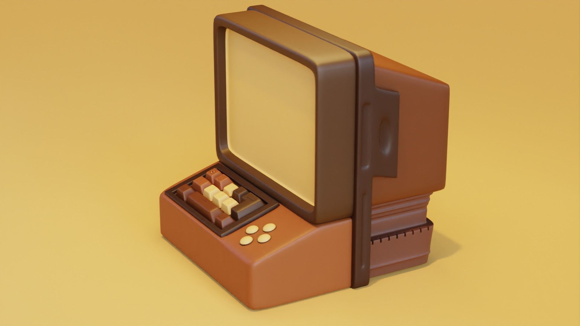 3D Chocolate-themed Desktop Computer Model 3D model animated | CGTrader