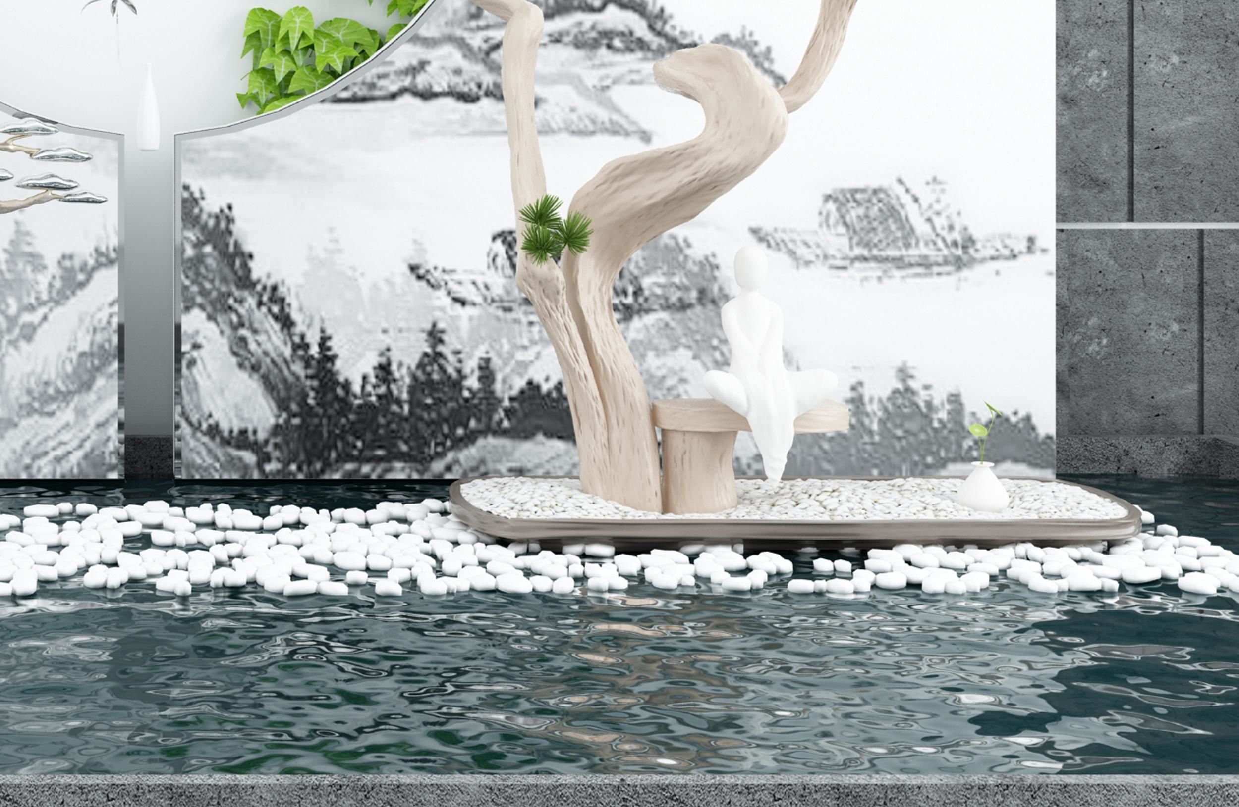 sketch feature Modern water Texture | CGTrader