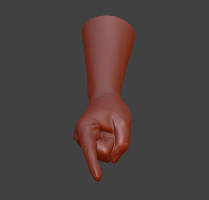 hand pointing finger 3D model 3D printable | CGTrader
