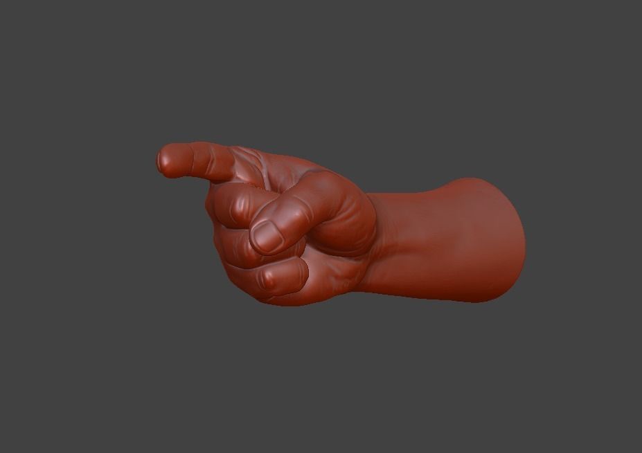 hand pointing finger 3D model 3D printable | CGTrader