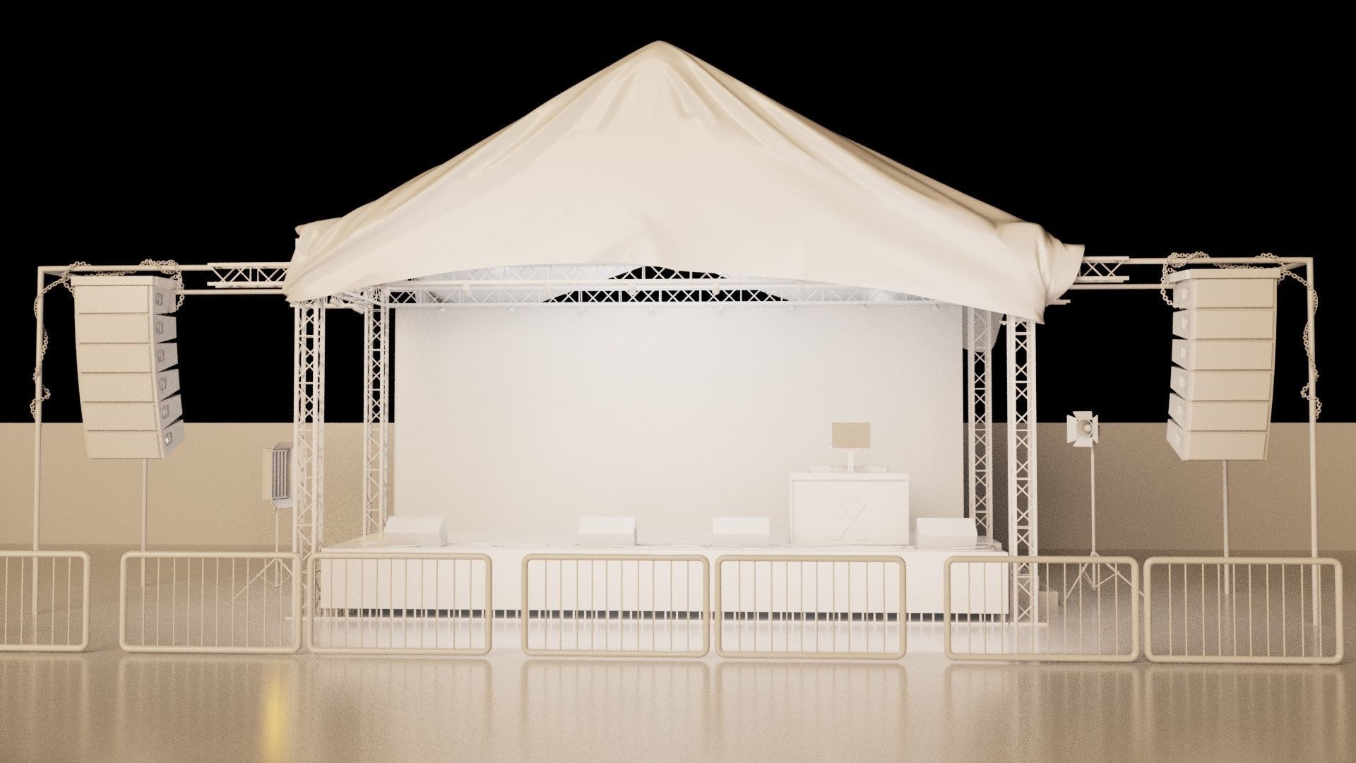 3D model Event Aluminium Stage and Park Design Low-poly 3D model VR ...