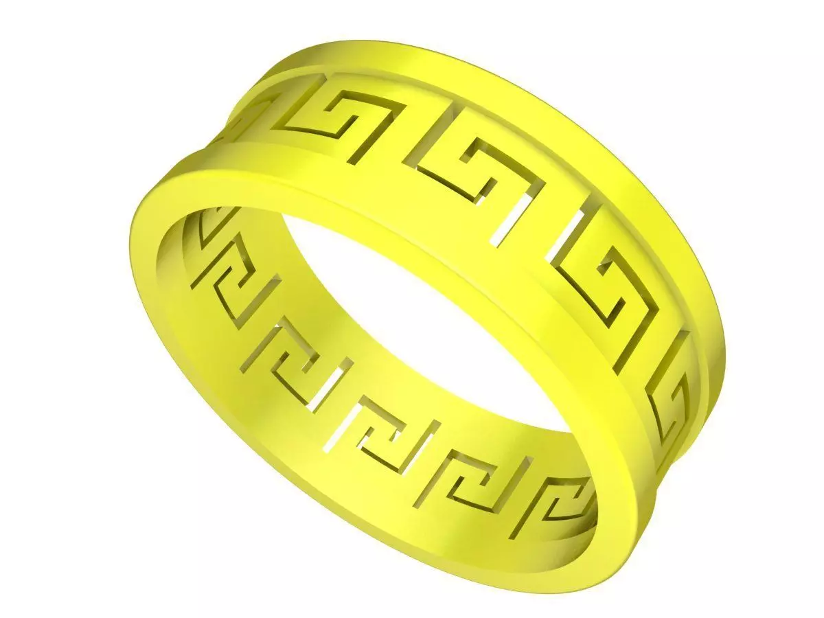 Greek Key Band Ring Jewelry Design 6635 3D model 3D printable | CGTrader