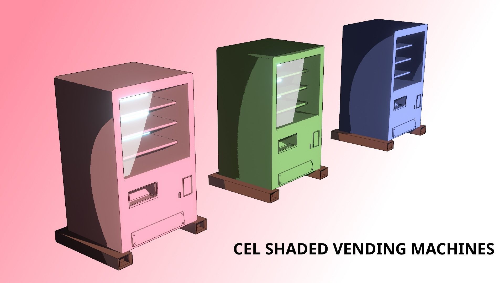 3D model Aesthetic anime style cel shaded vending machine VR / AR / low ...