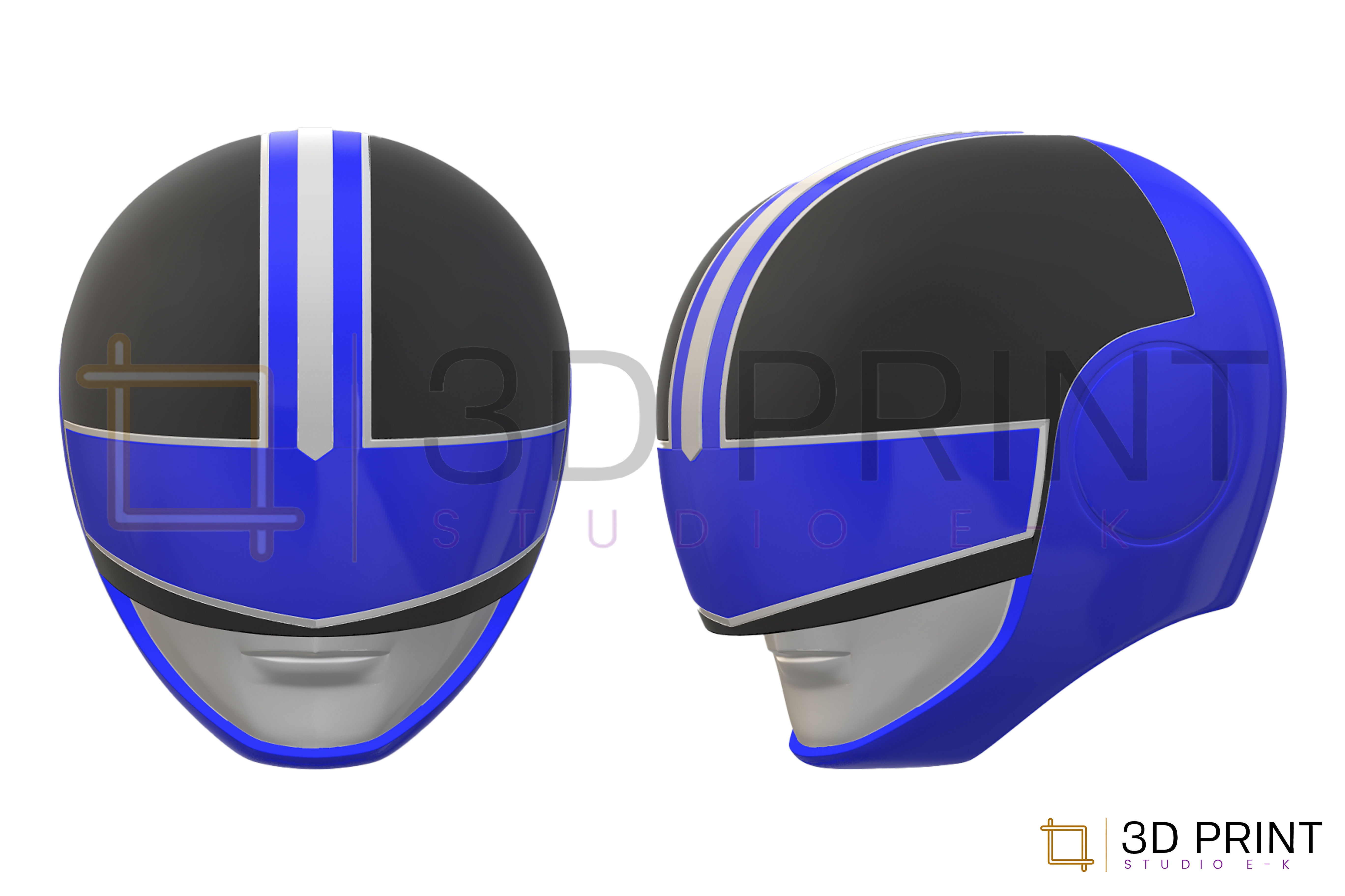 Power Rangers Time Force Blue Ranger helmet 3D model 3D printable ...