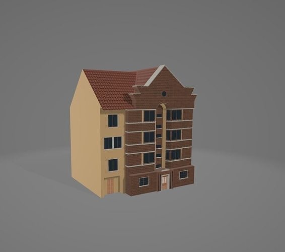 3D model 3D Model of Modern Urban Building Low-poly VR / AR / low-poly ...