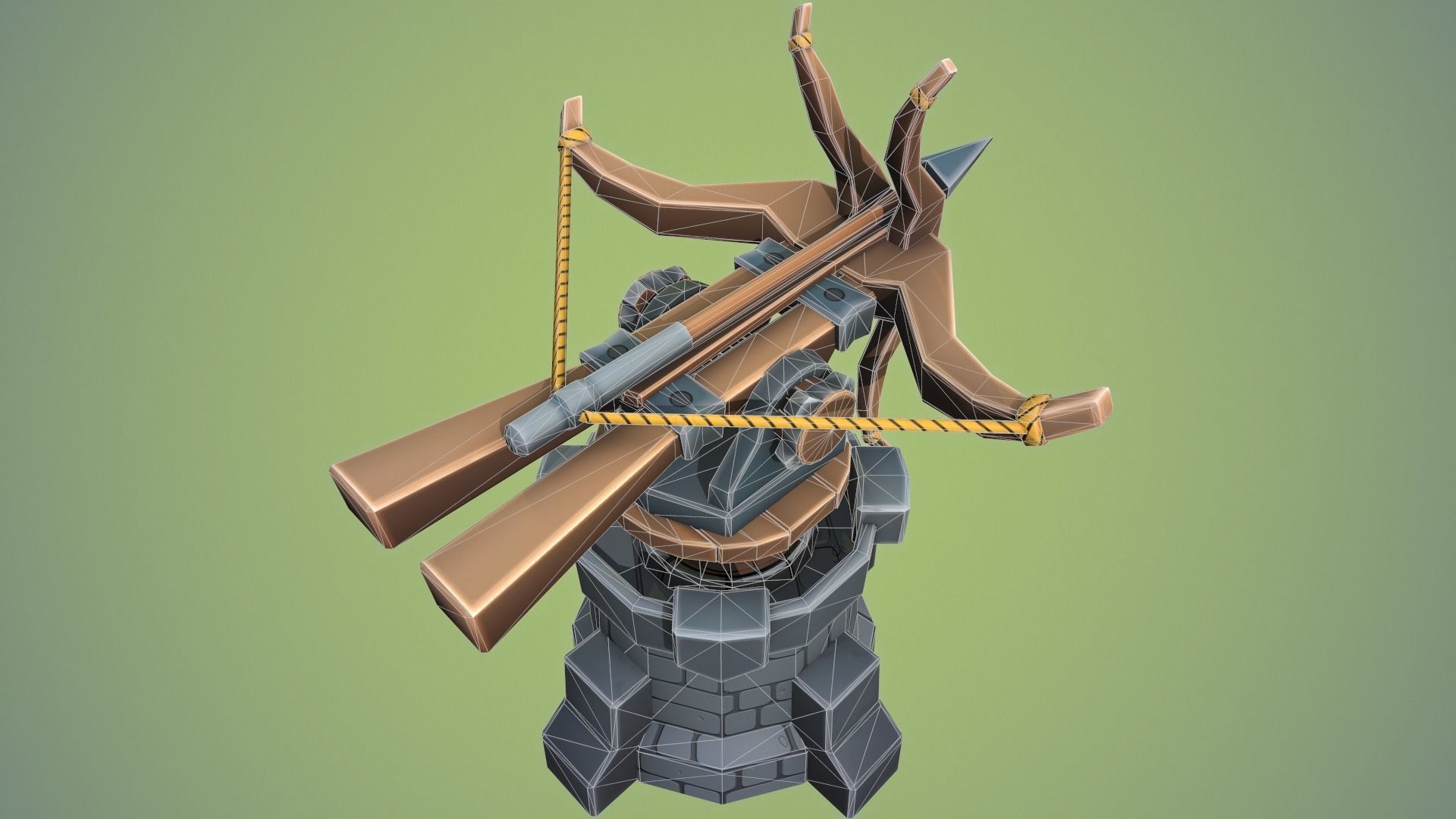 3D model Low poly Tower Ballista VR / AR / low-poly | CGTrader