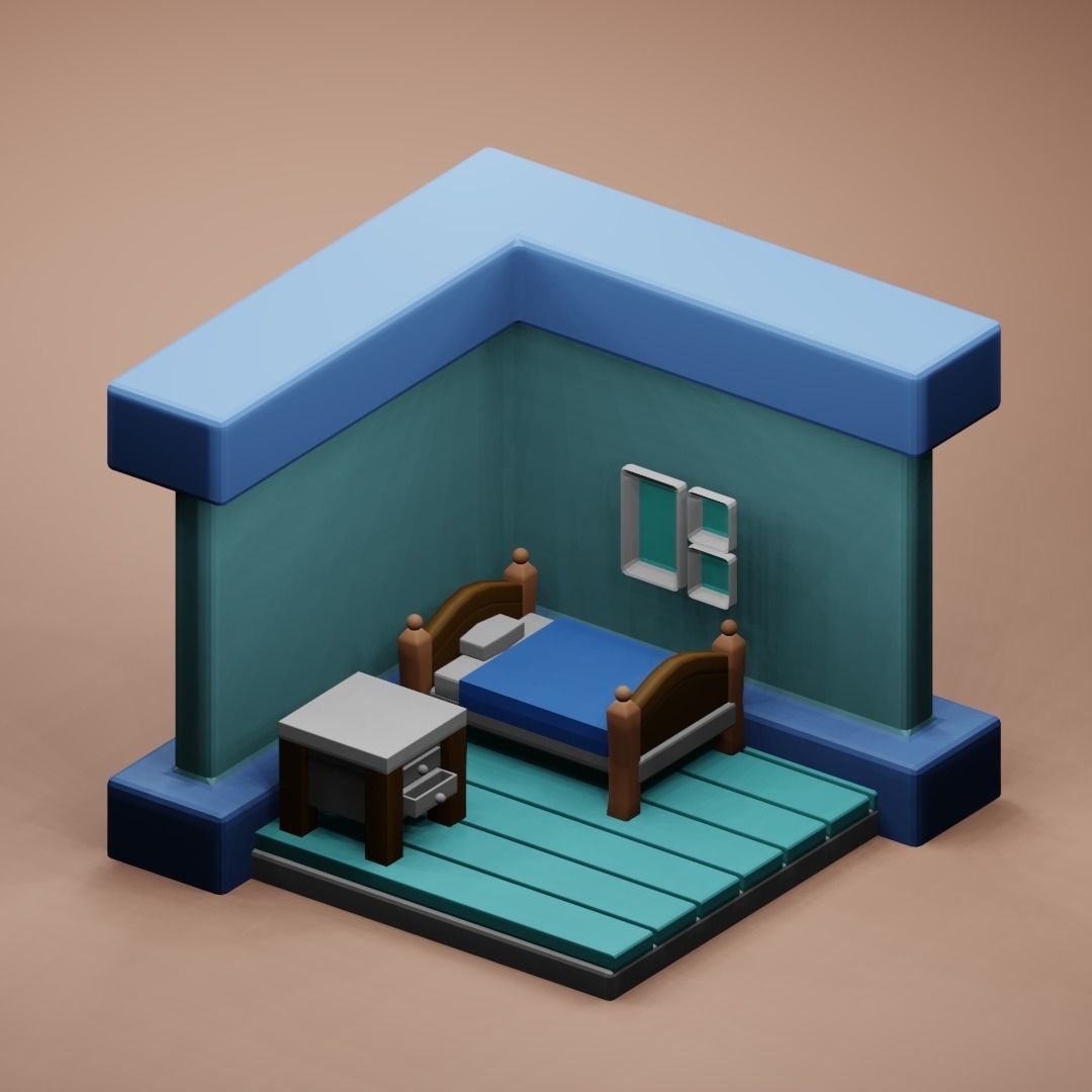 3D model 3d House Interior Low poly VR / AR / low-poly | CGTrader