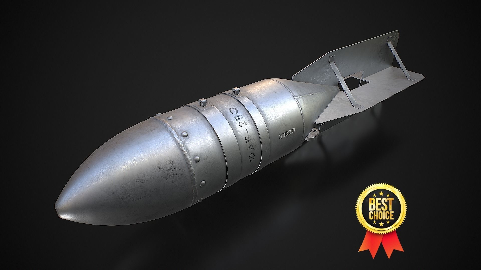 3D model Soviet general purpose air-dropped bomb FAB-250 VR / AR / low ...