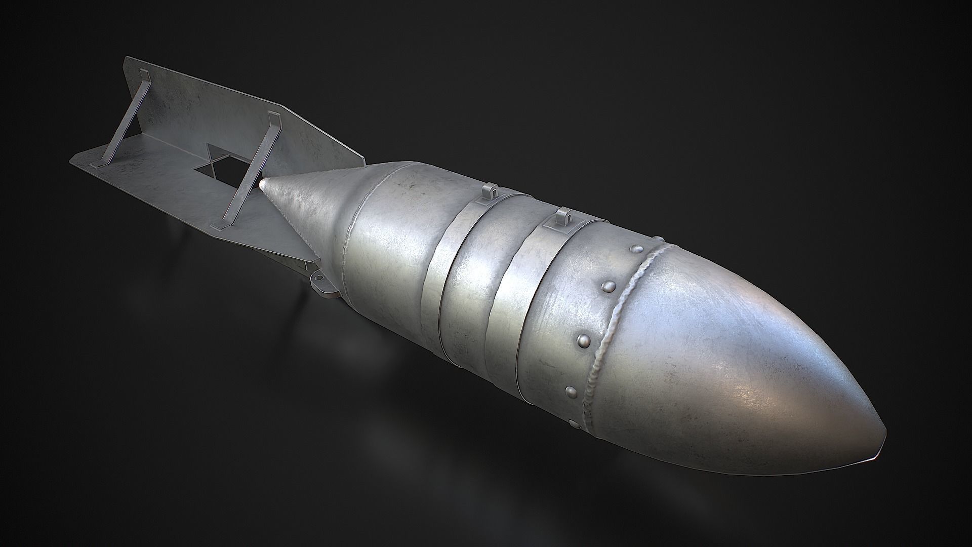 3D model Soviet general purpose air-dropped bomb FAB-250 VR / AR / low ...