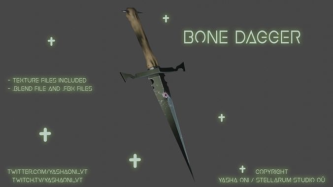 3D model Bone dagger VR / AR / low-poly | CGTrader