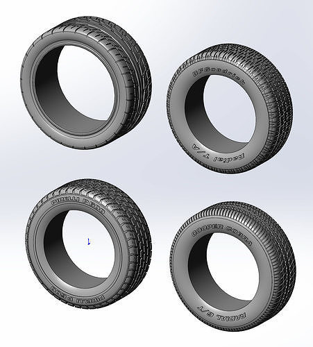 Different tyres for scale models 3D-print models 3D model 3D printable ...
