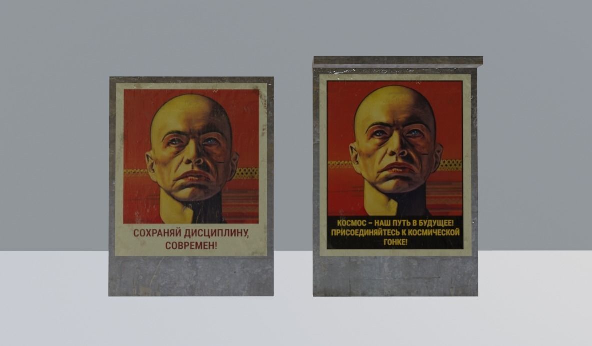 3D model Soviet Sci-Fi Propaganda pack VR / AR / low-poly | CGTrader