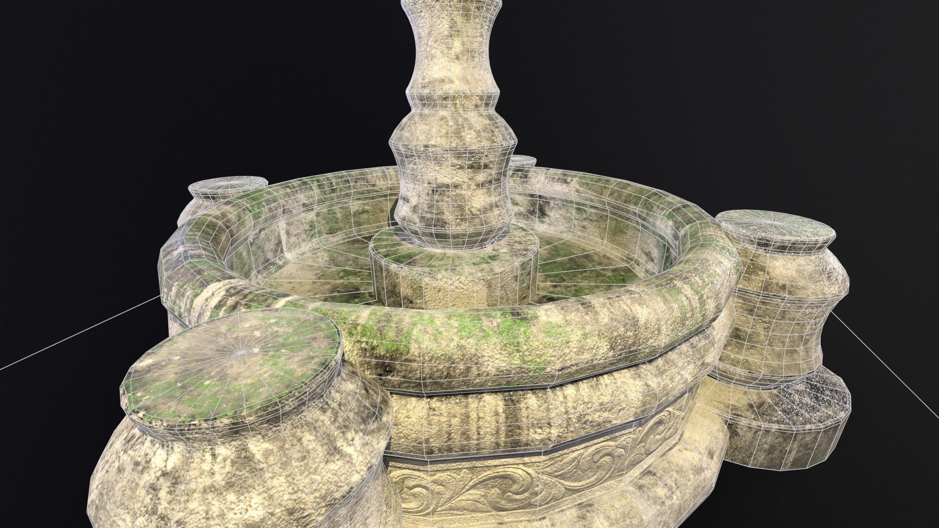 3D model Round Stone Fountain VR / AR / low-poly | CGTrader