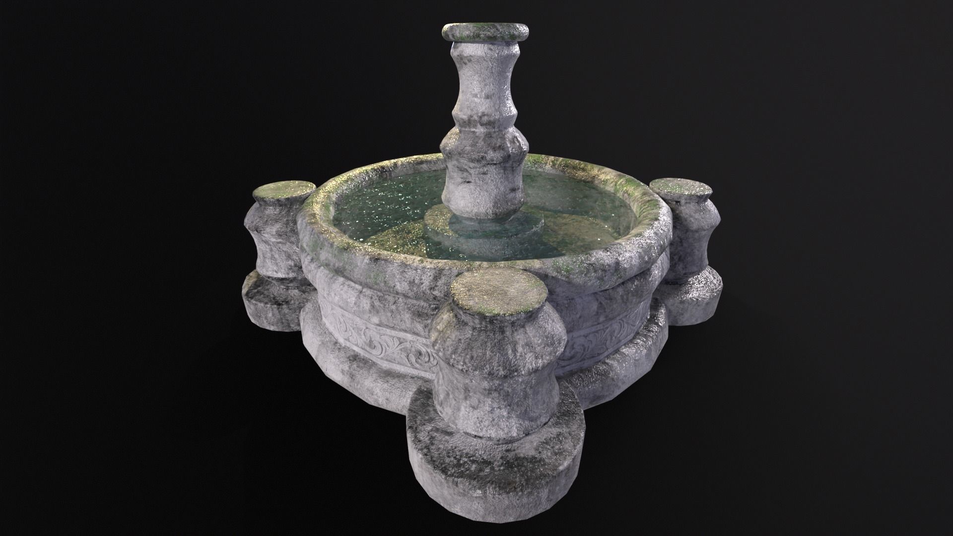 3D model Round Stone Fountain VR / AR / low-poly | CGTrader
