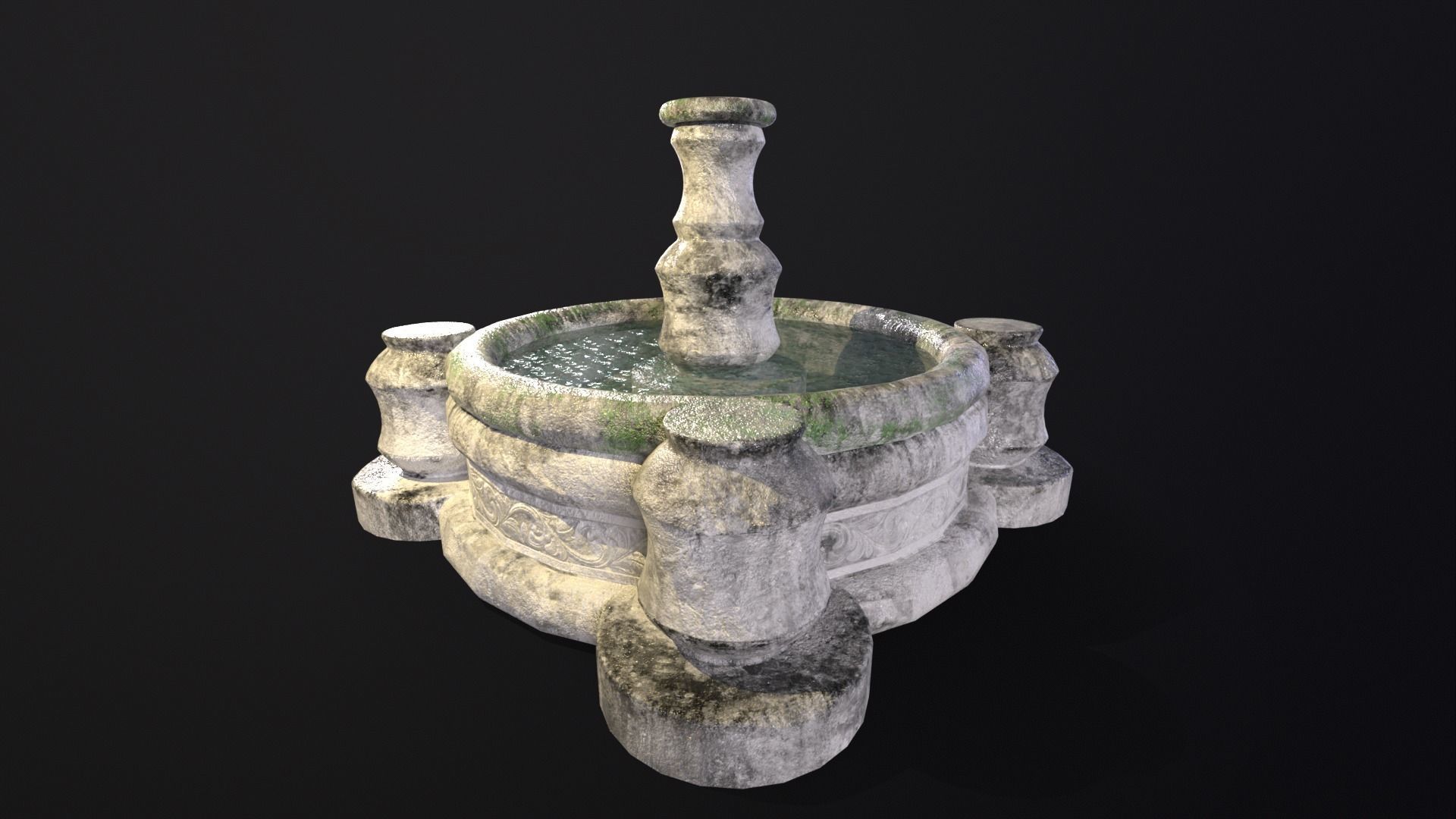 3D model Round Stone Fountain VR / AR / low-poly | CGTrader