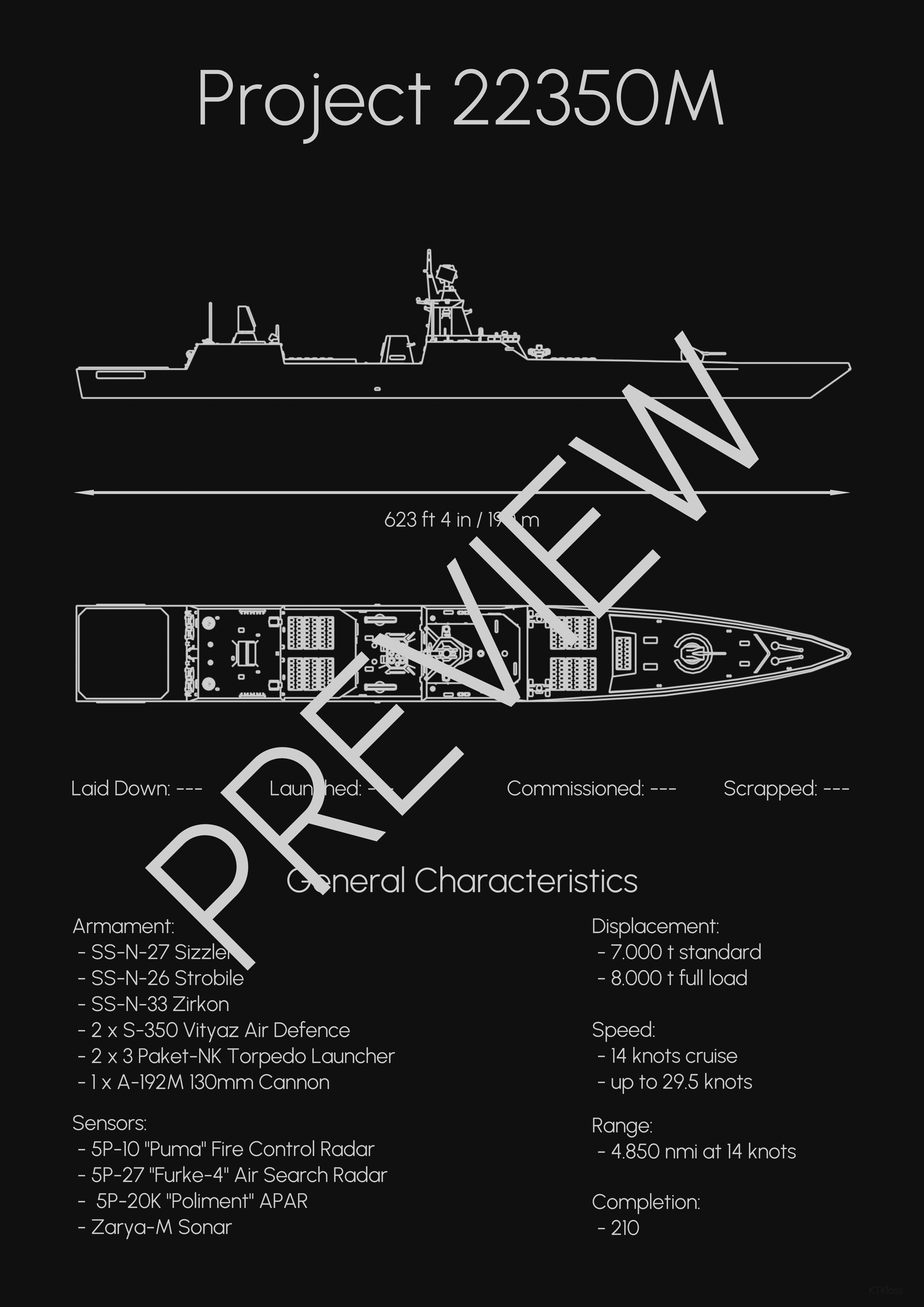 Project 22350M - Model for small scale printing 3D model 3D printable | CGTrader