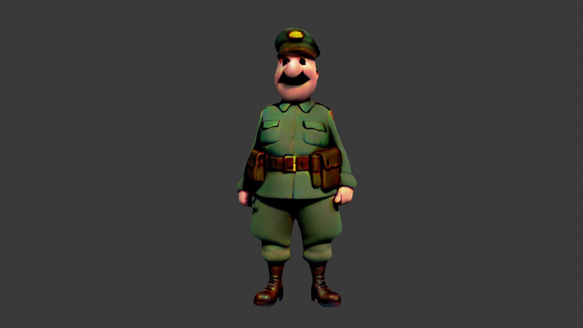 3D model World War I Cartoon Commander VR / AR / low-poly | CGTrader