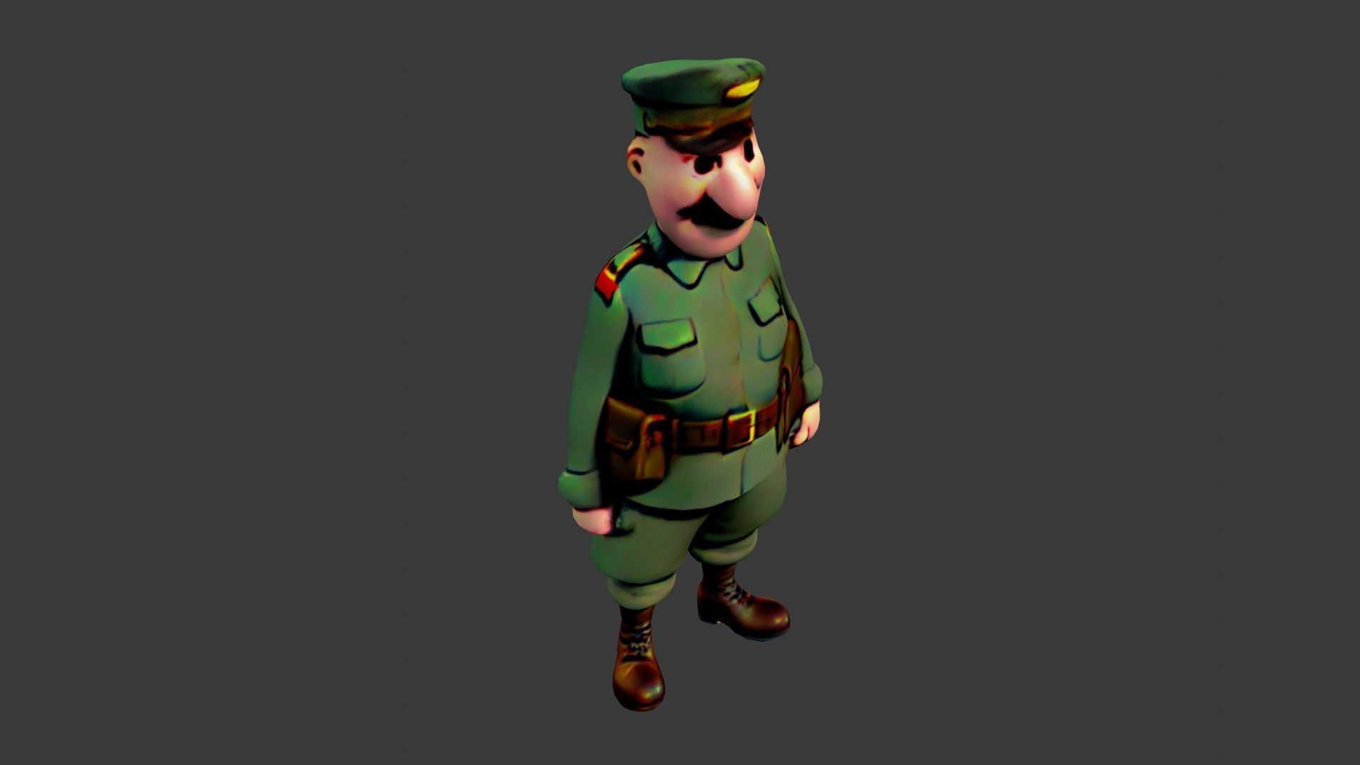 3D model World War I Cartoon Commander VR / AR / low-poly | CGTrader
