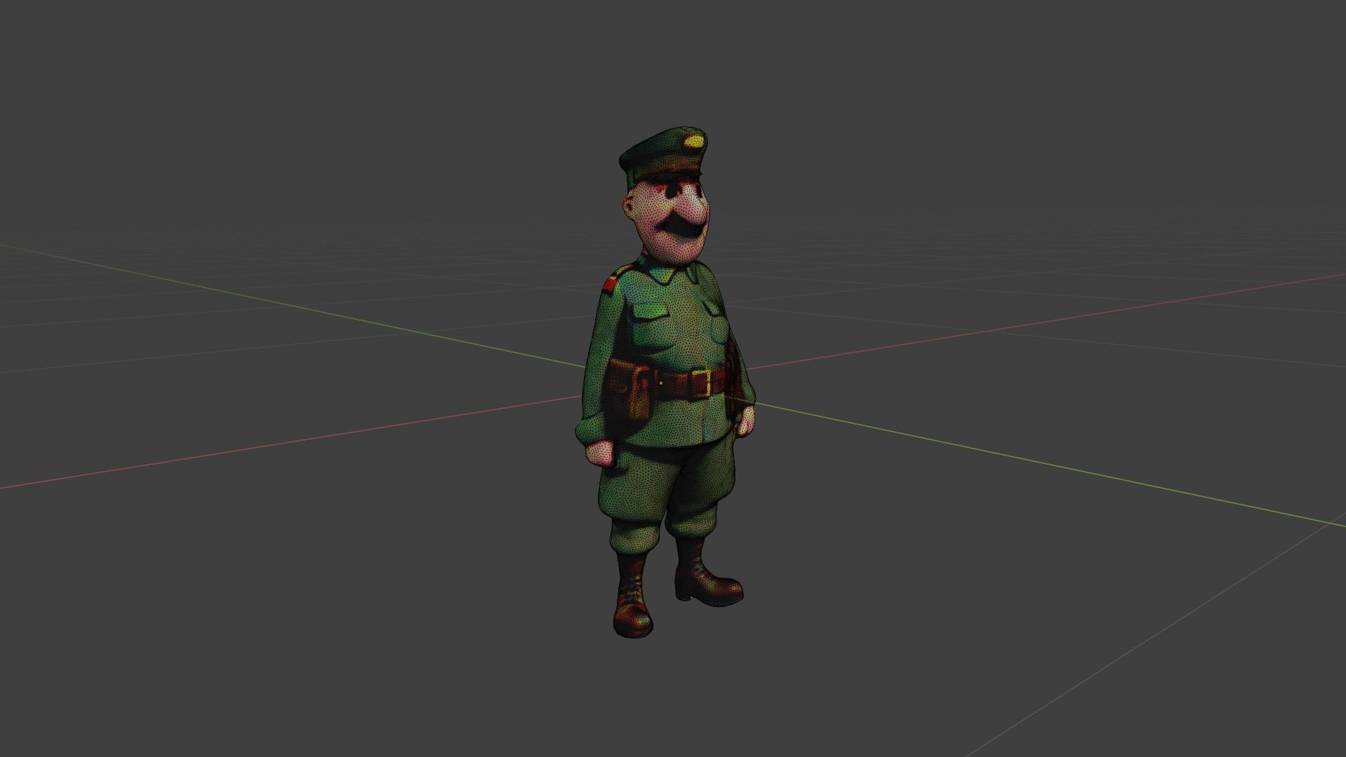3D model World War I Cartoon Commander VR / AR / low-poly | CGTrader