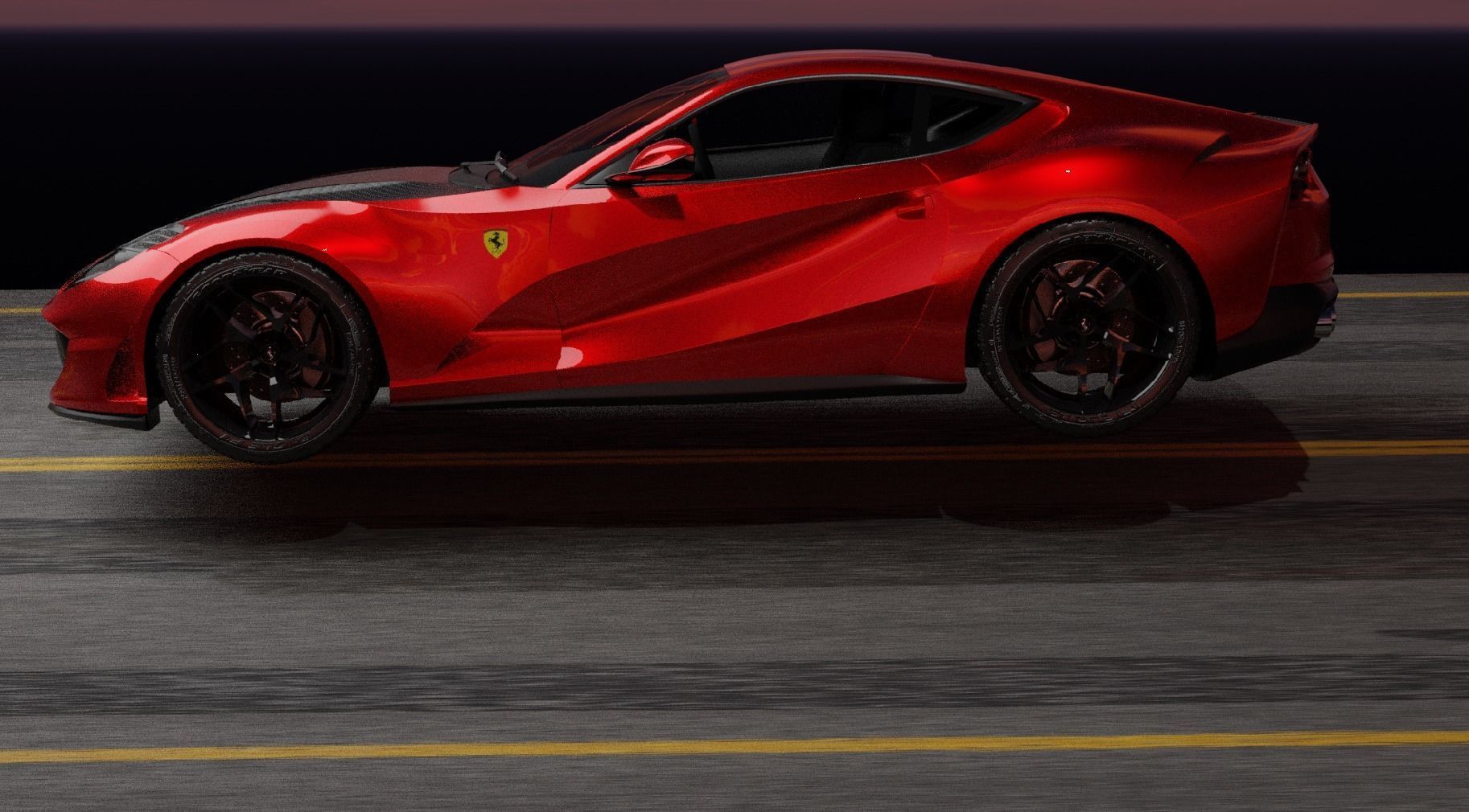 Ferrari red 3D model | CGTrader