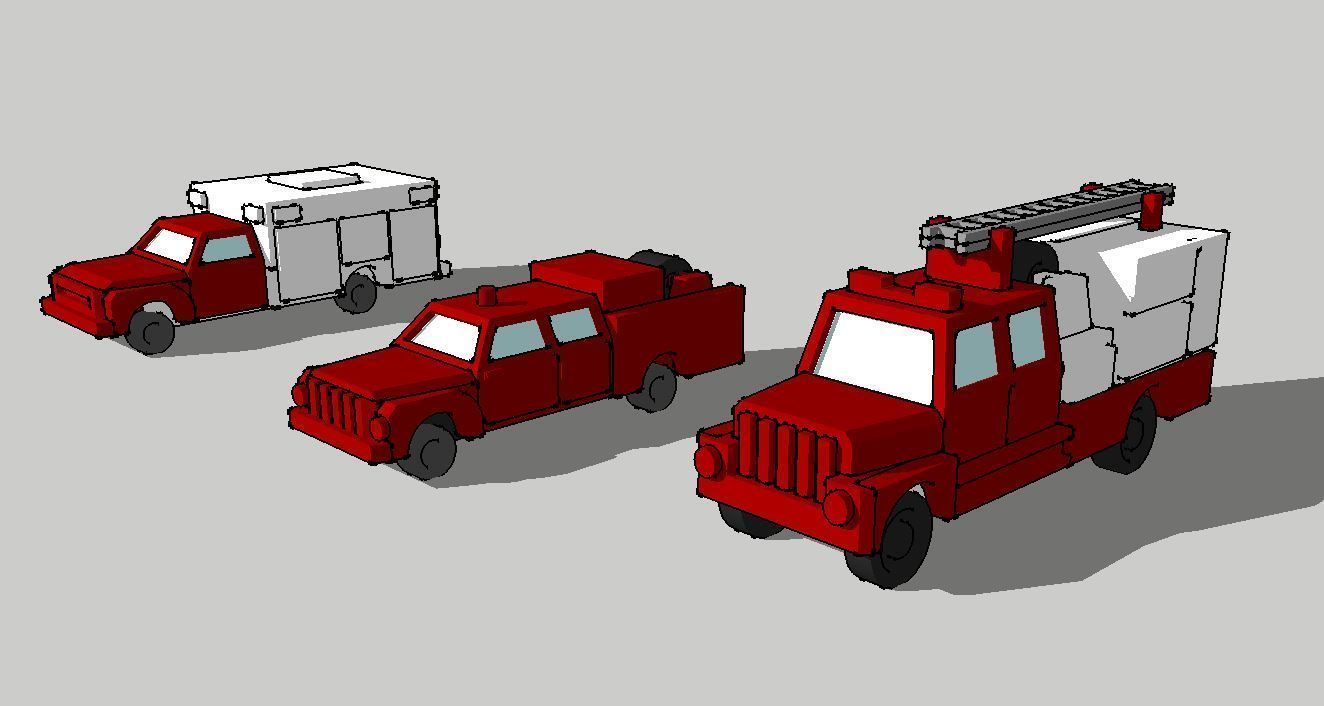 Wildland Fire Engine Truck Set by Outland Models 3D Printable 3D model ...