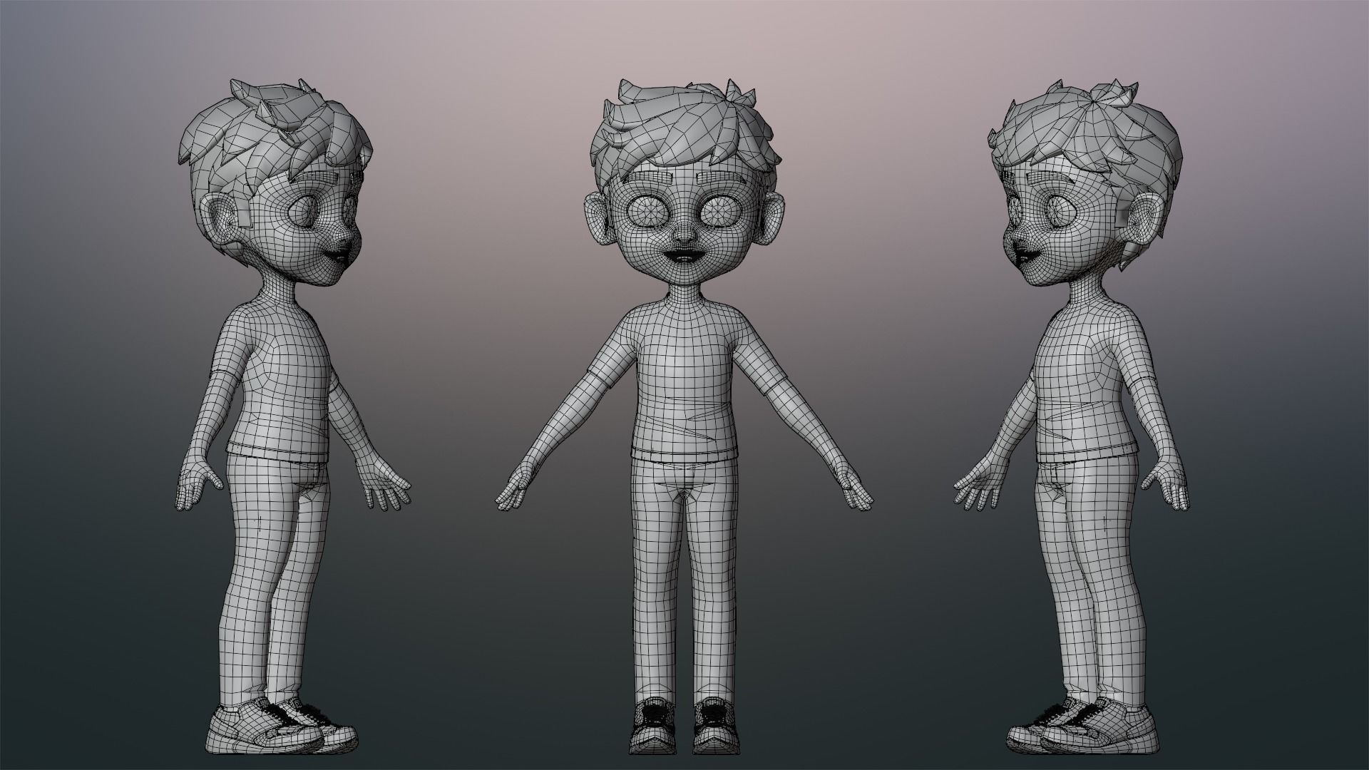 3D Model Collection Cartoon Teen Kid Characters VR / AR / low-poly ...