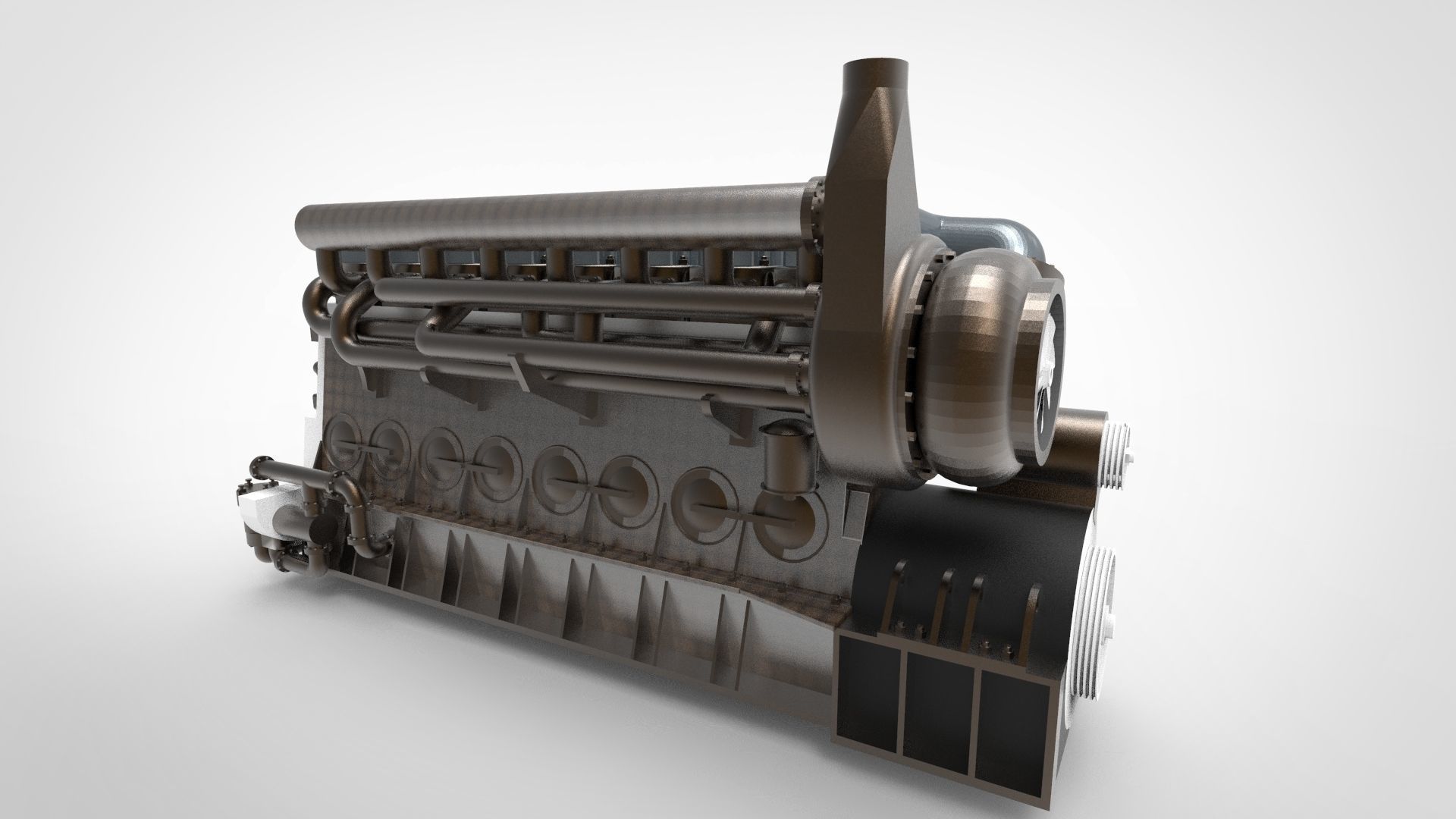 Diesel Engine ship and industry 3D model | CGTrader