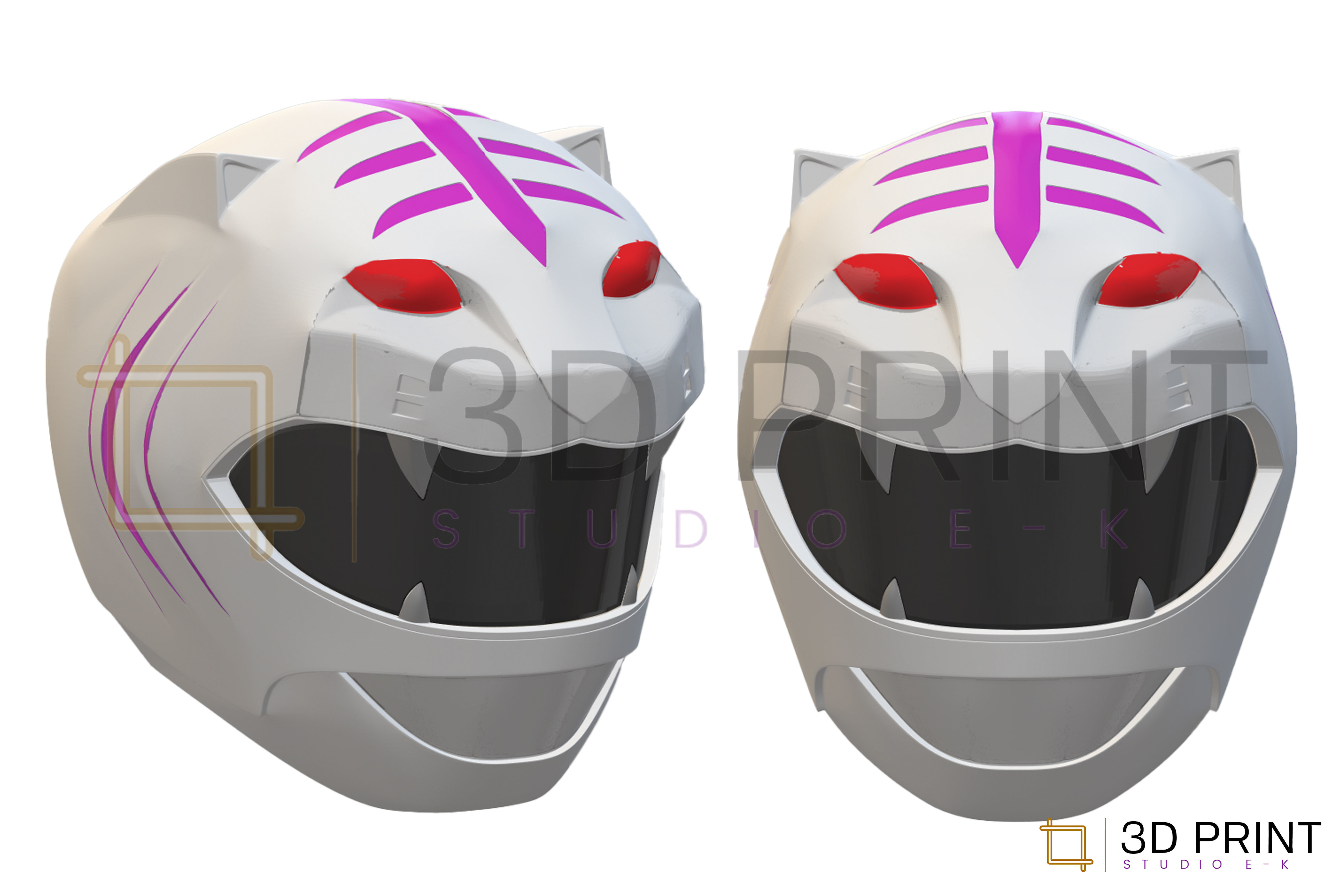 Power Rangers Wild Force White Ranger helmet 3D model 3D printable ...