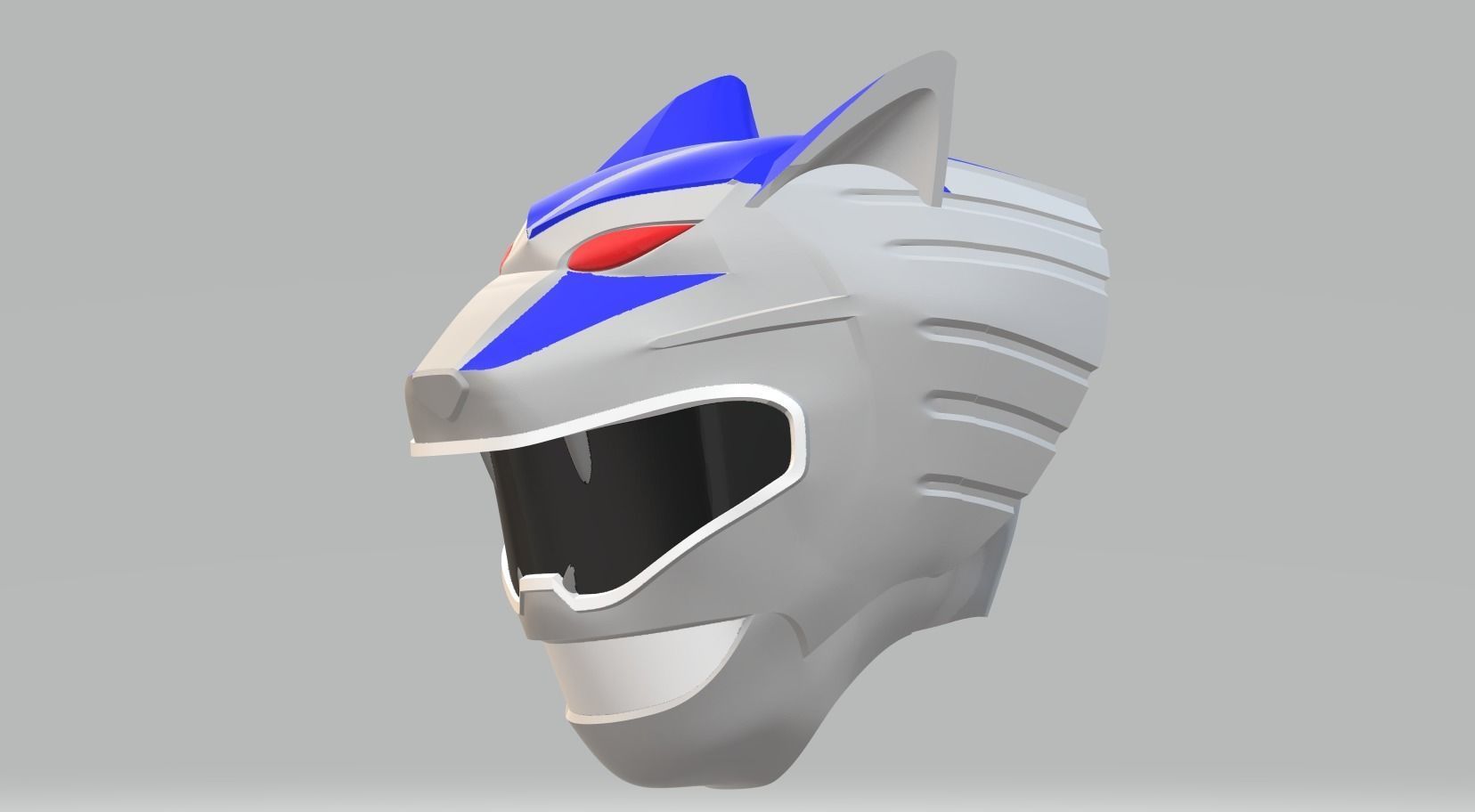 Power Rangers Wild Force Silver Ranger helmet Lunar Wolf Ranger 3D ...