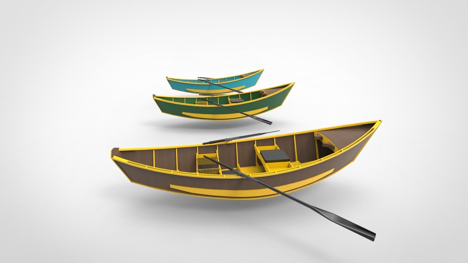 Traditional wooden boats 3D model | CGTrader