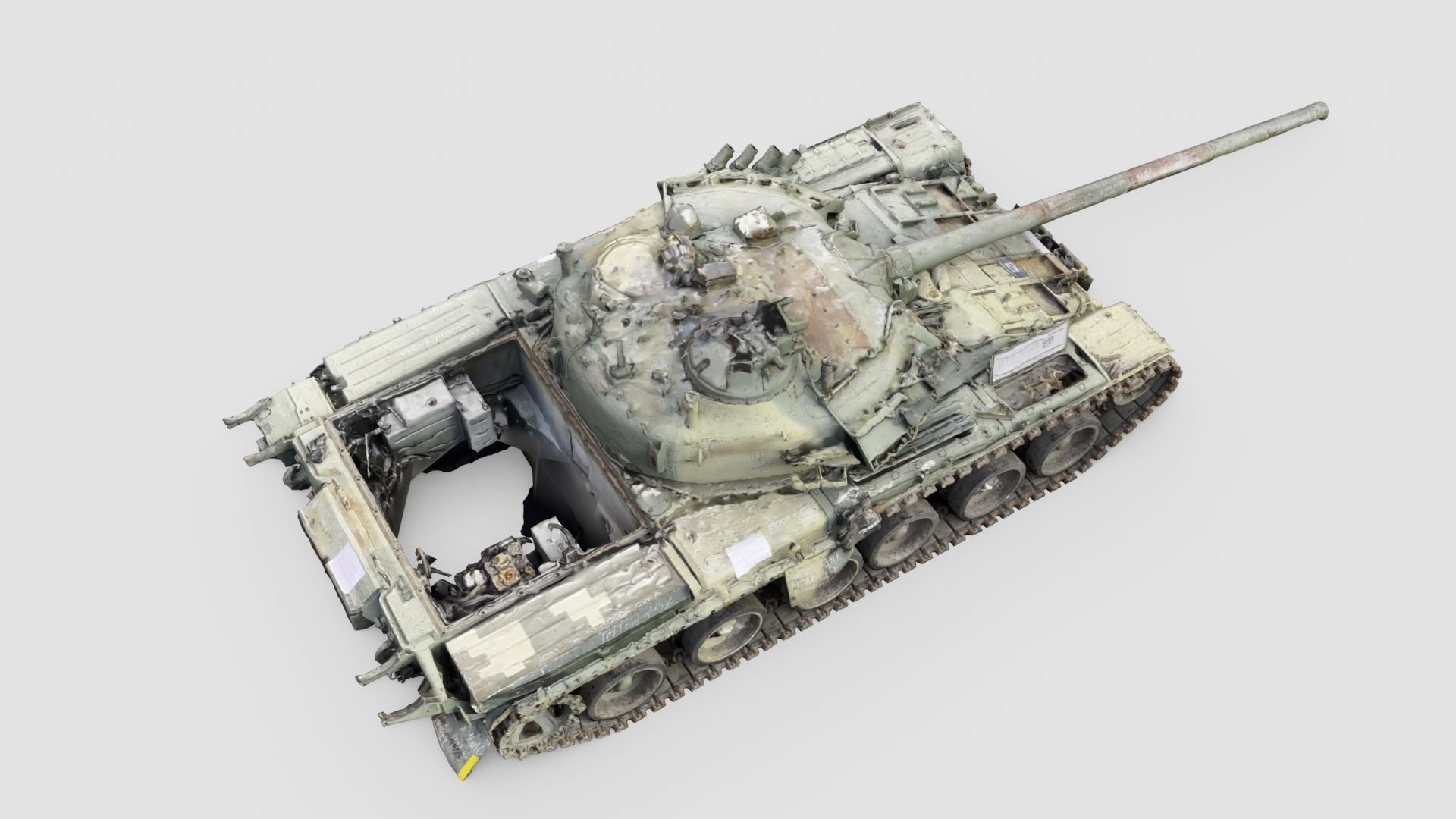 Russian T-72 tank destroyed by Ukrainian army 3D model | CGTrader