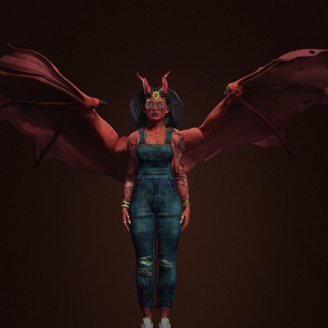 SUCCUBUS DEMON GIRL- FANTASY CHARACTER 3D model rigged | CGTrader