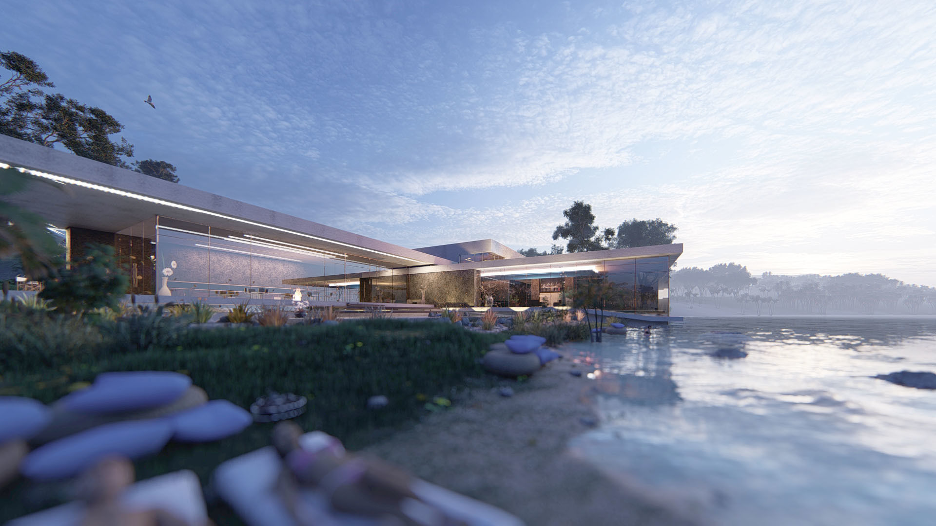 Super modern beach luxury villa house Revit n Lumion building 3D model ...