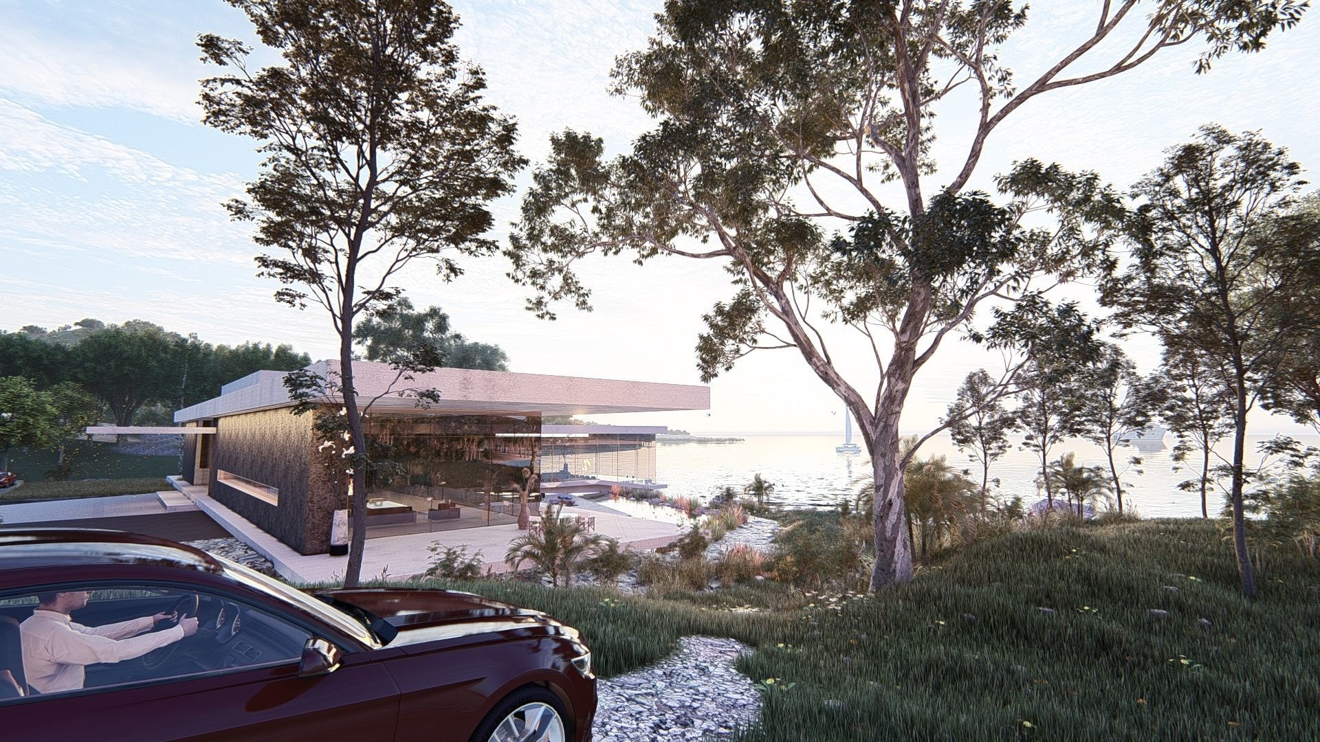 Super modern beach luxury villa house Revit n Lumion building 3D model ...