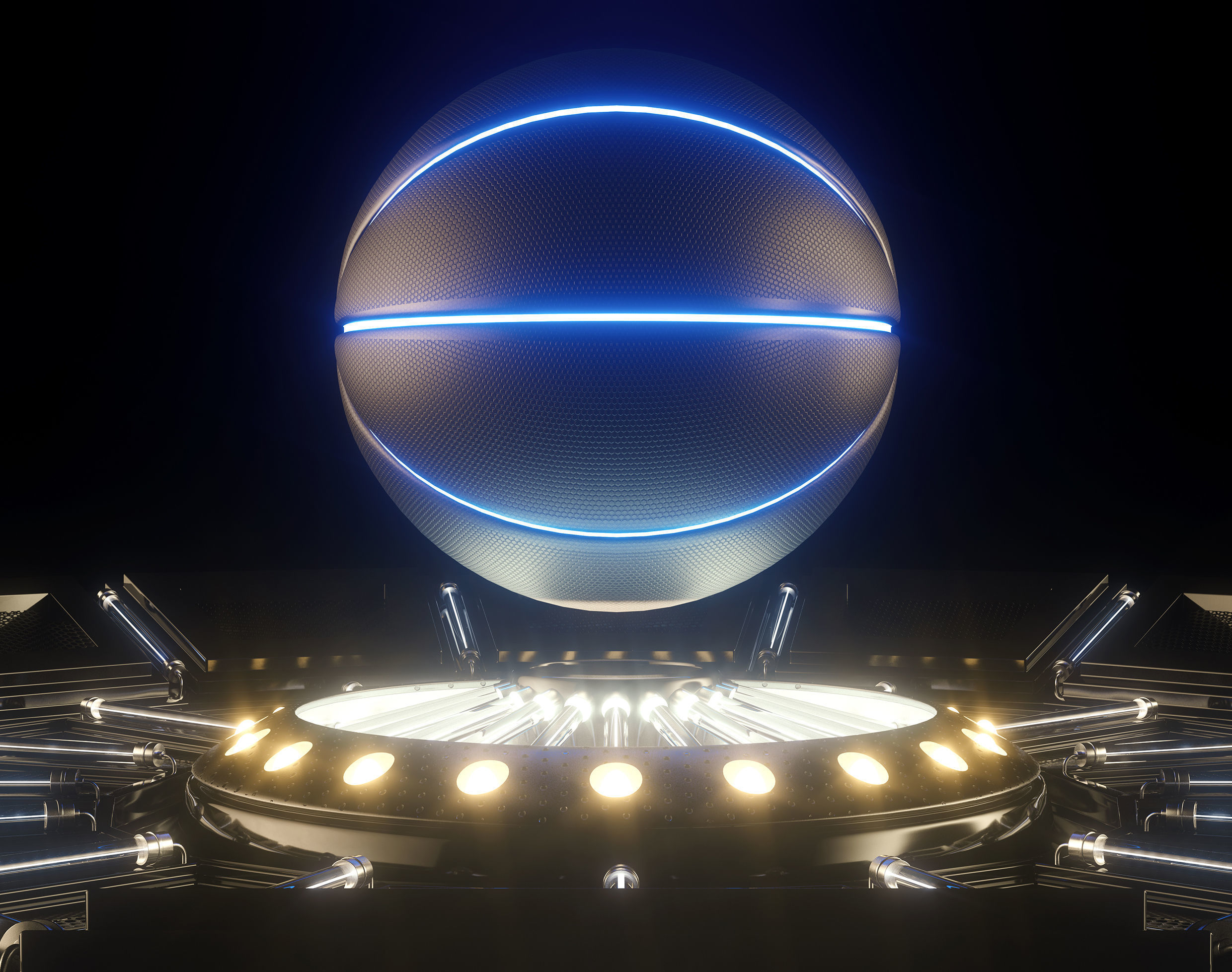 Futuristic Basketball Ball and Stage 3D model | CGTrader