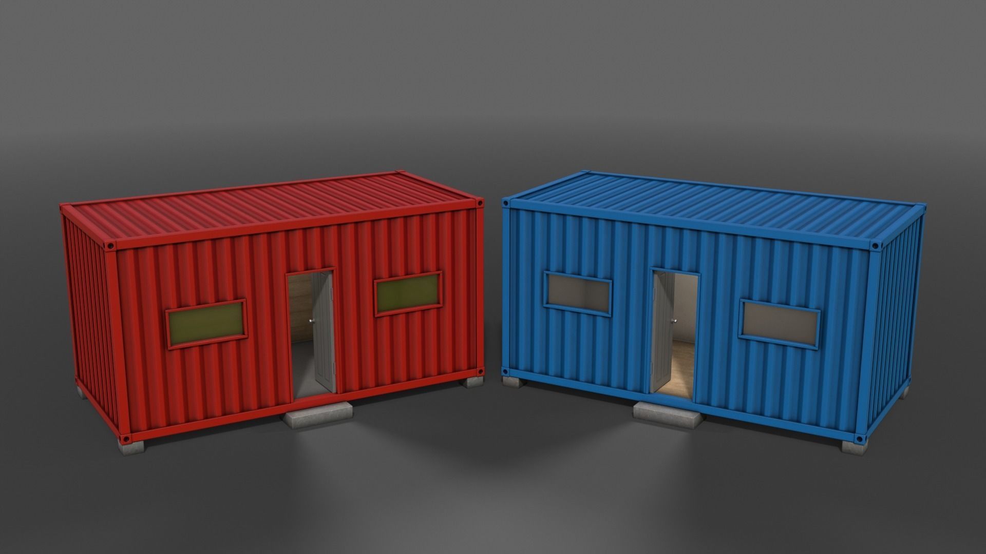 3D model PBR Container House BA 20ft V3 VR / AR / low-poly | CGTrader