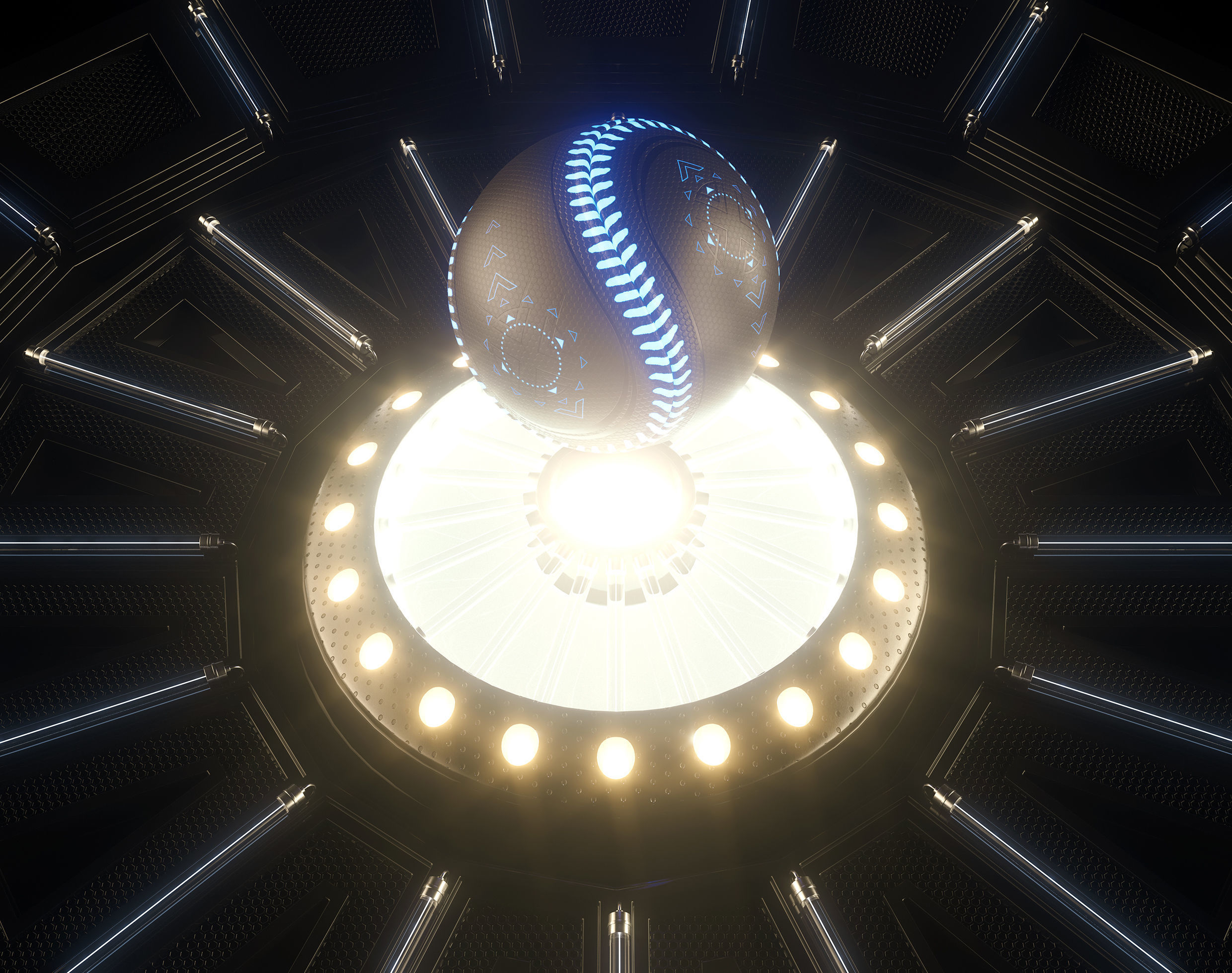 Futuristic Baseball Ball and Stage 3D model | CGTrader