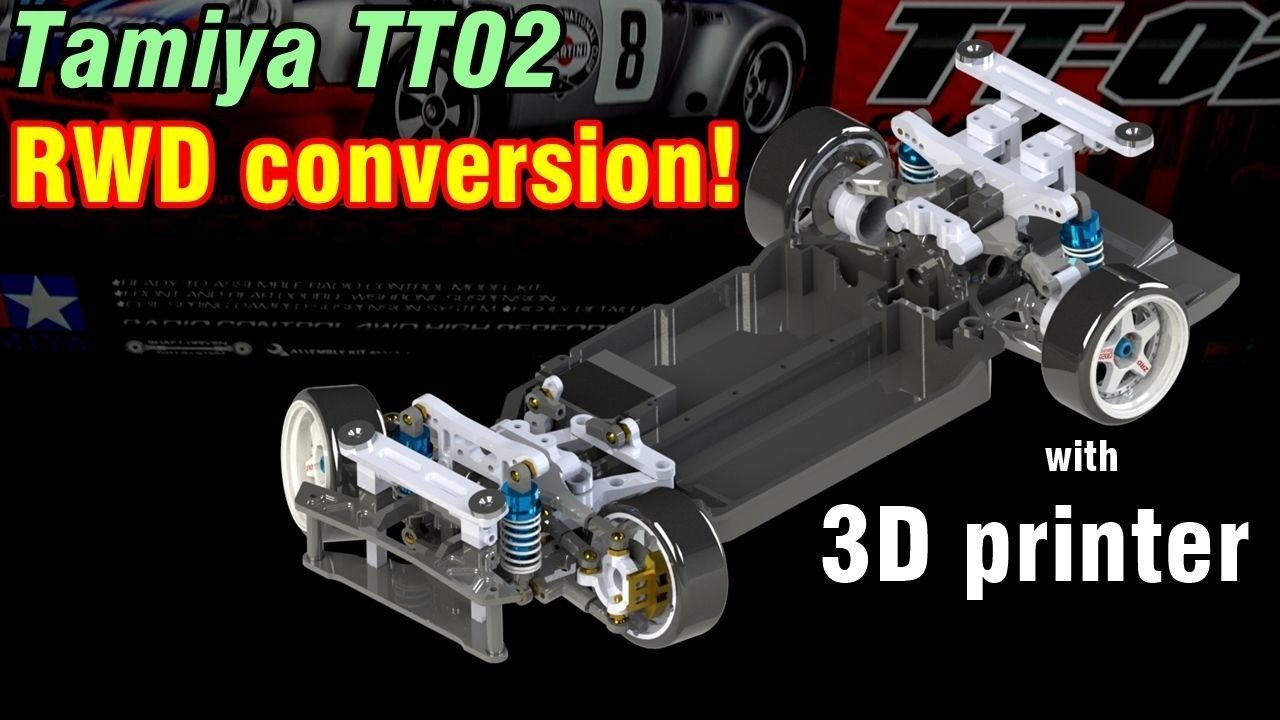 Tamiya TT02 RWD drift car conversion kit 3D model 3D printable | CGTrader