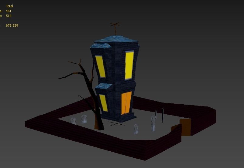 3D model The Haunted House Low Poly VR / AR / low-poly | CGTrader