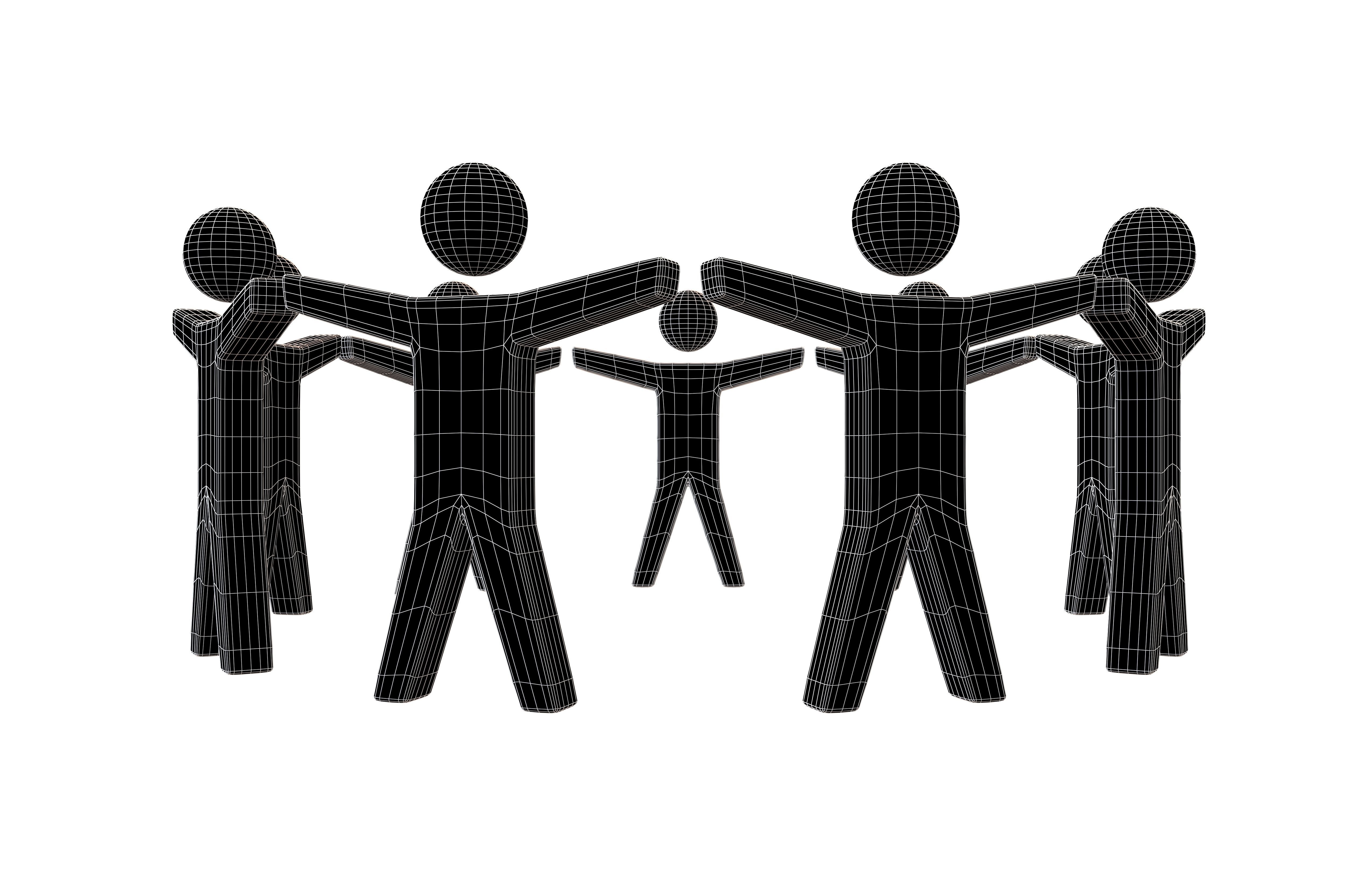 3D model Circle of People Symbol V1 001 VR / AR / low-poly | CGTrader