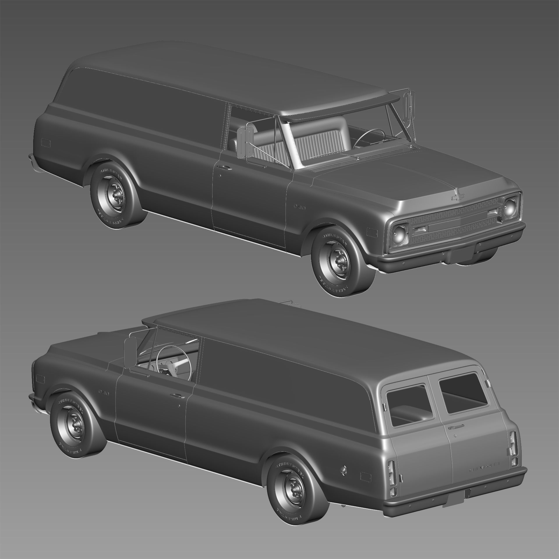 Chevrolet suburban 1969 panel truck 3D model | CGTrader