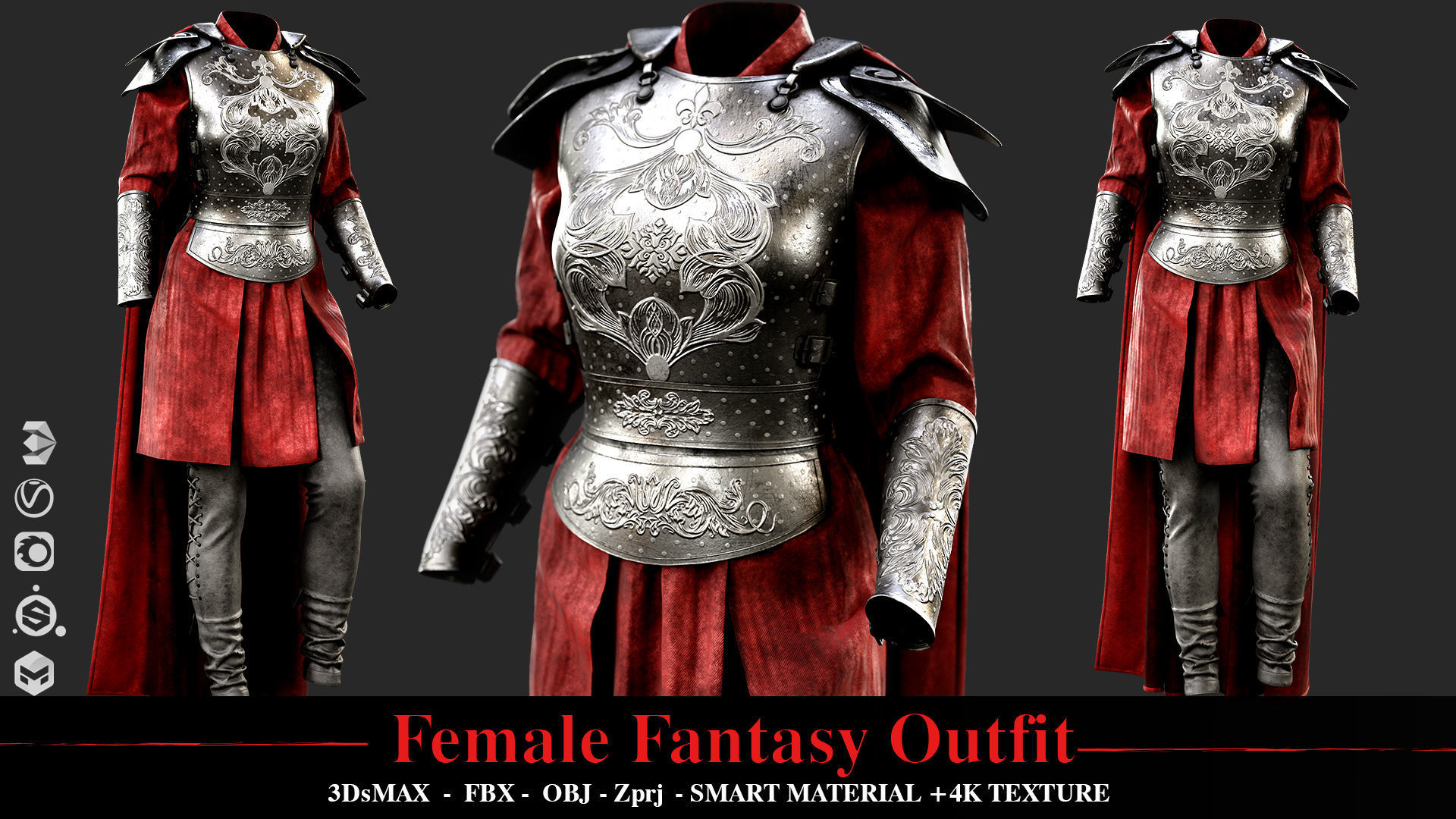Female Fantasy Outfit 3D model | CGTrader