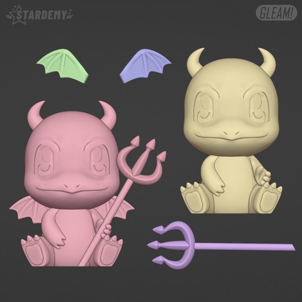 Charmander Chibi Halloween Devil Pokemon 3D model 3D printable | CGTrader