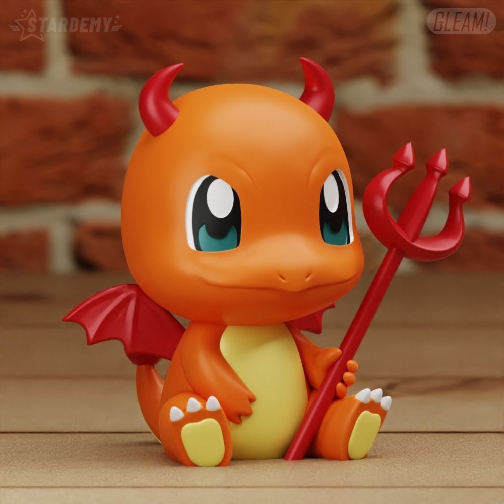 Charmander Chibi Halloween Devil Pokemon 3D model 3D printable | CGTrader