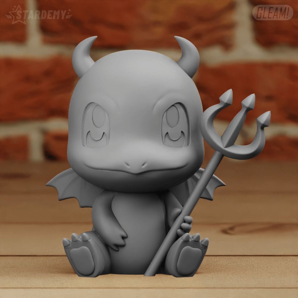 Charmander Chibi Halloween Devil Pokemon 3D model 3D printable | CGTrader