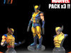 V040 - PACK X3 MARVEL WOLVERINE 3D model 3D printable | CGTrader