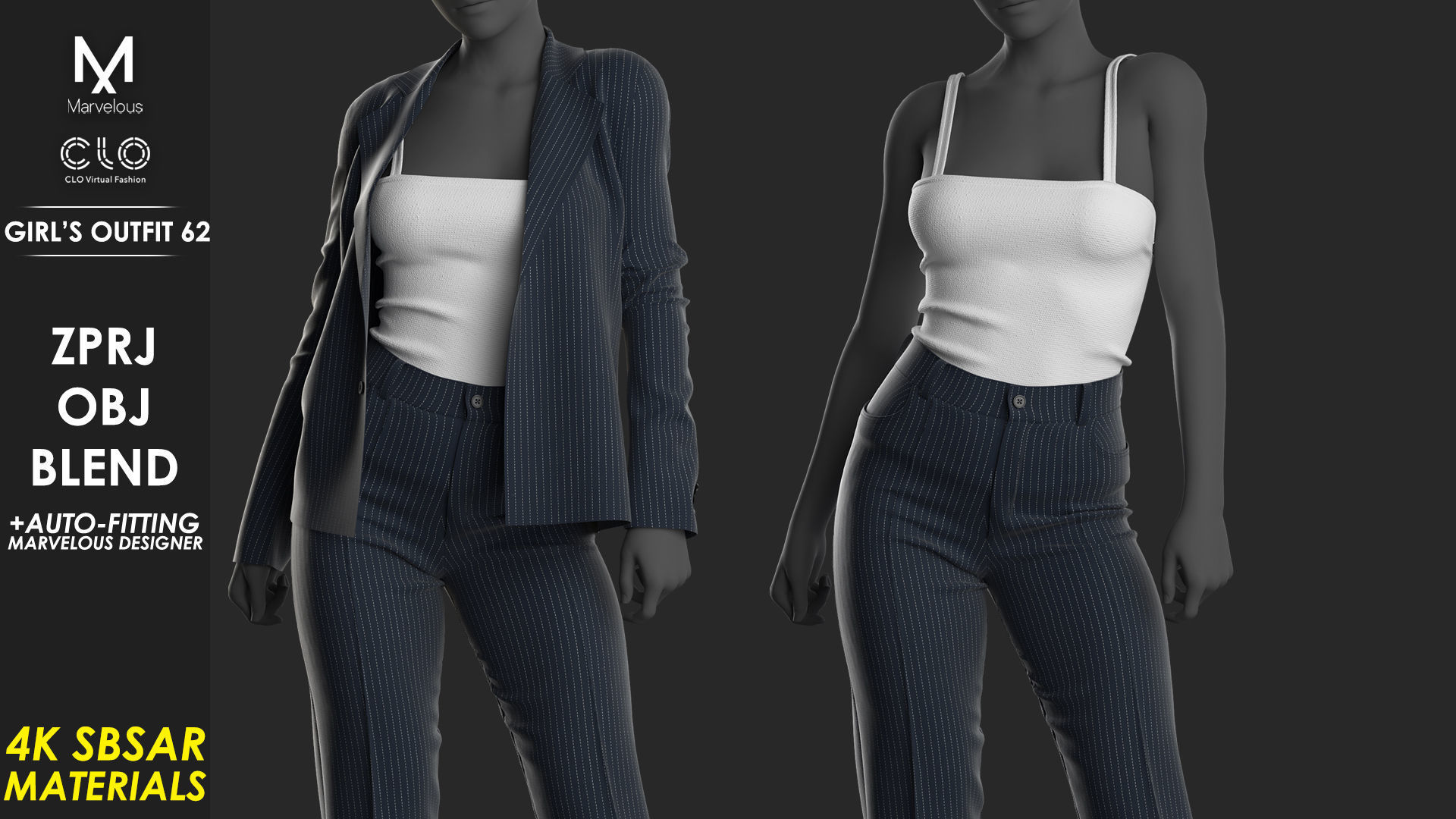 Girls Outfit 62 - Marvelous Designer 3D model | CGTrader